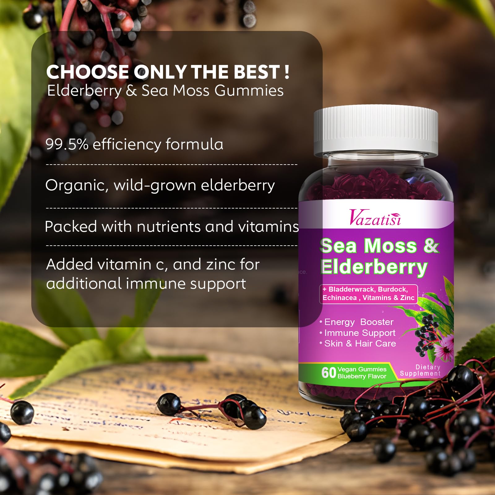 120 count elderberry gummies for families