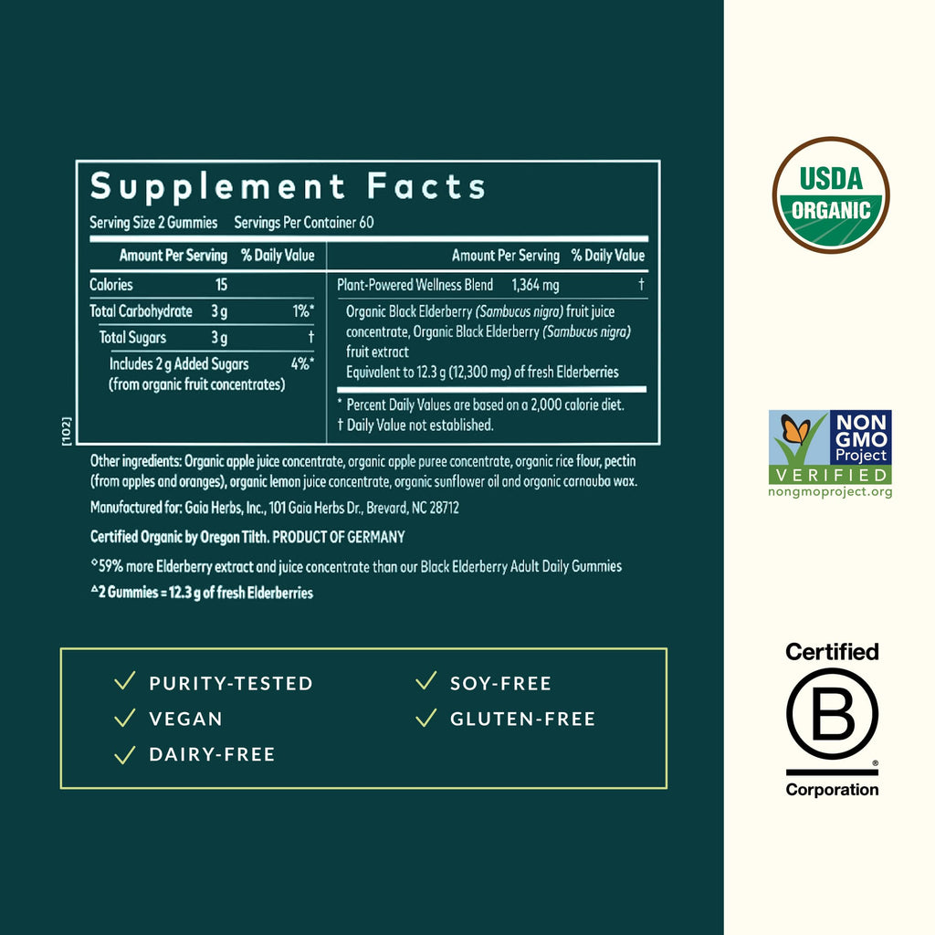 120 count elderberry gummies for health