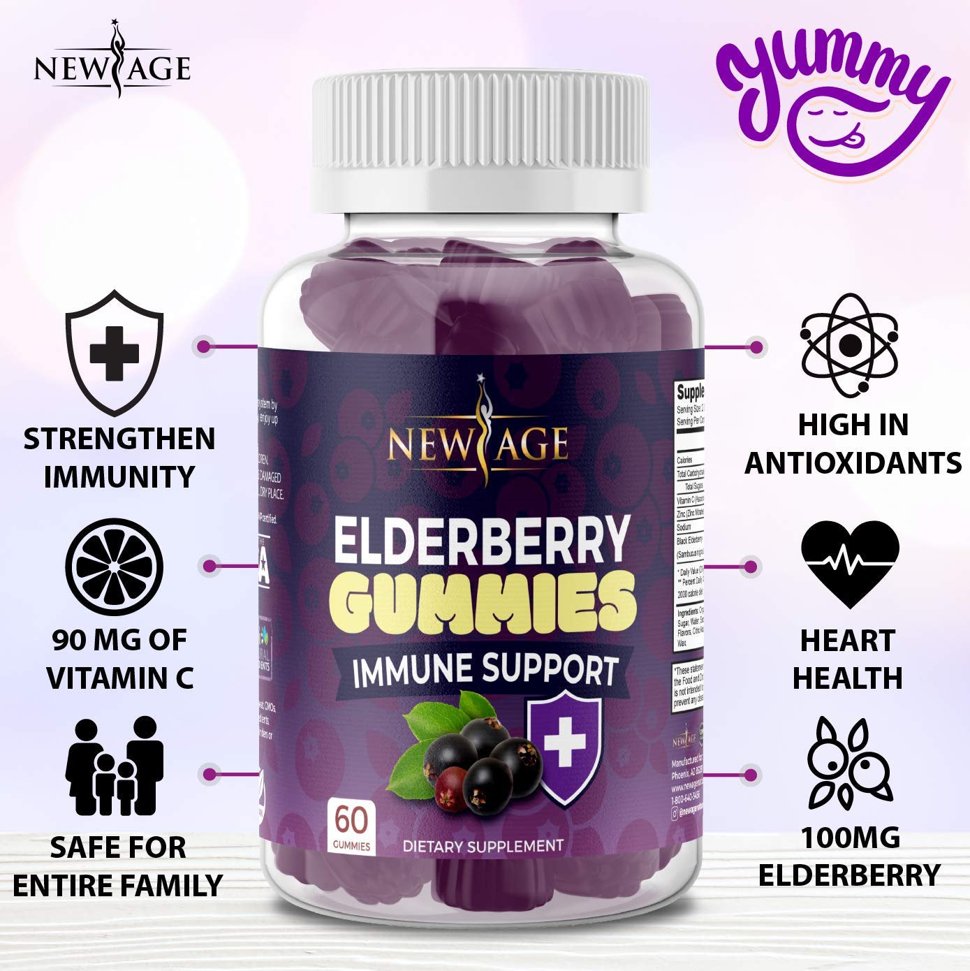 120 count elderberry gummy pack