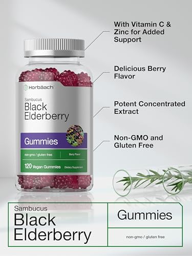 120 count elderberry gummy supplements