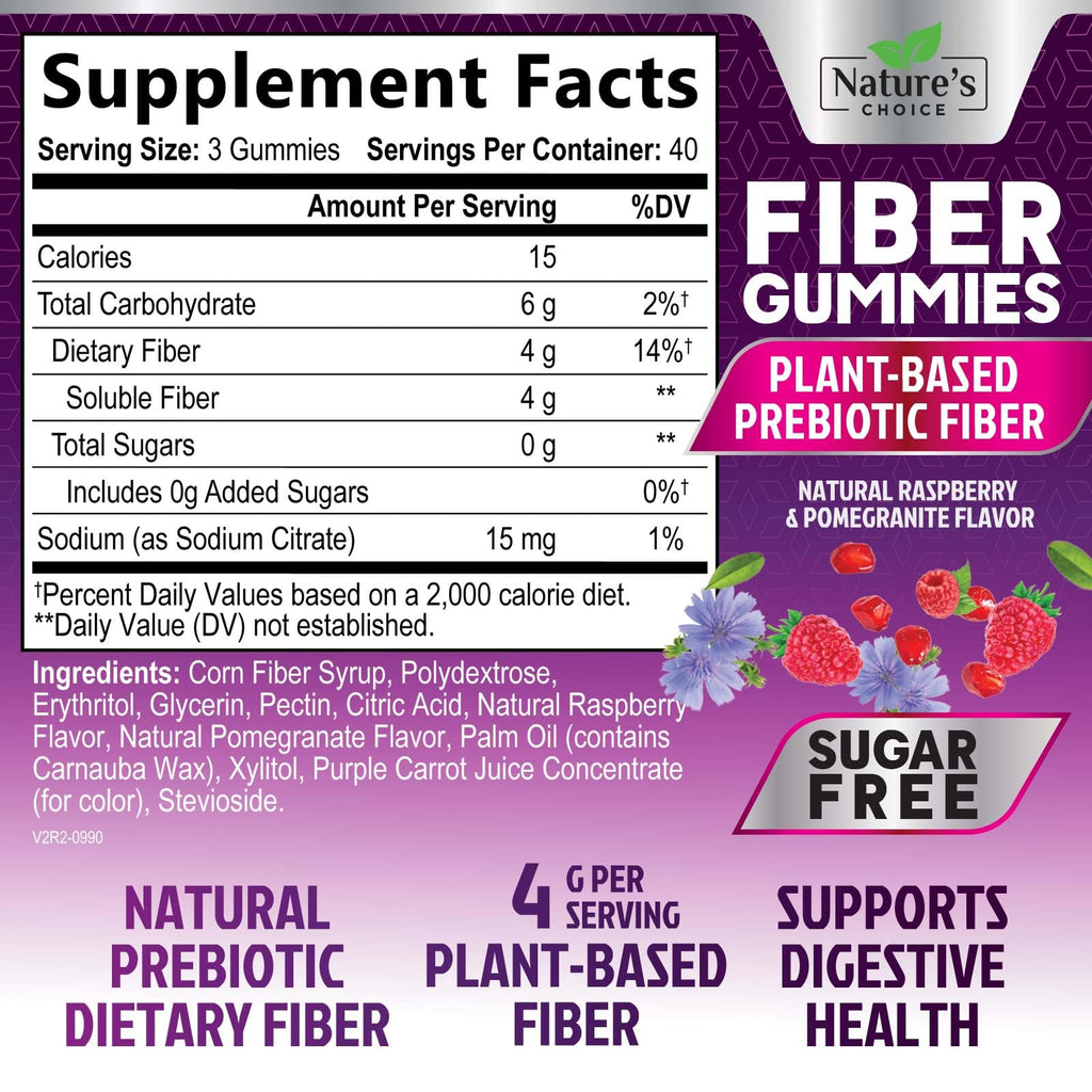 120 count fiber gummies for gut health