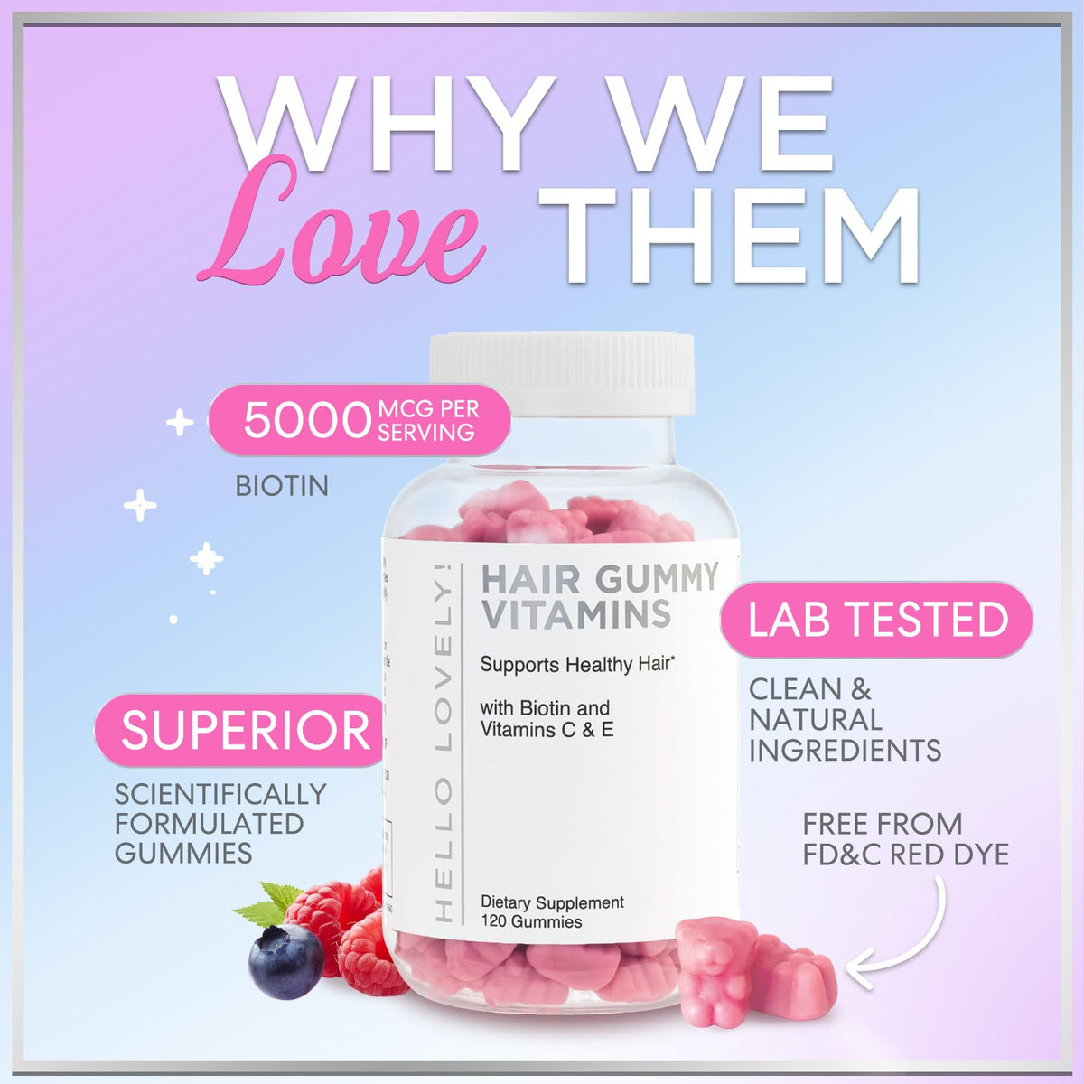 120 count hair vitamin gummies
