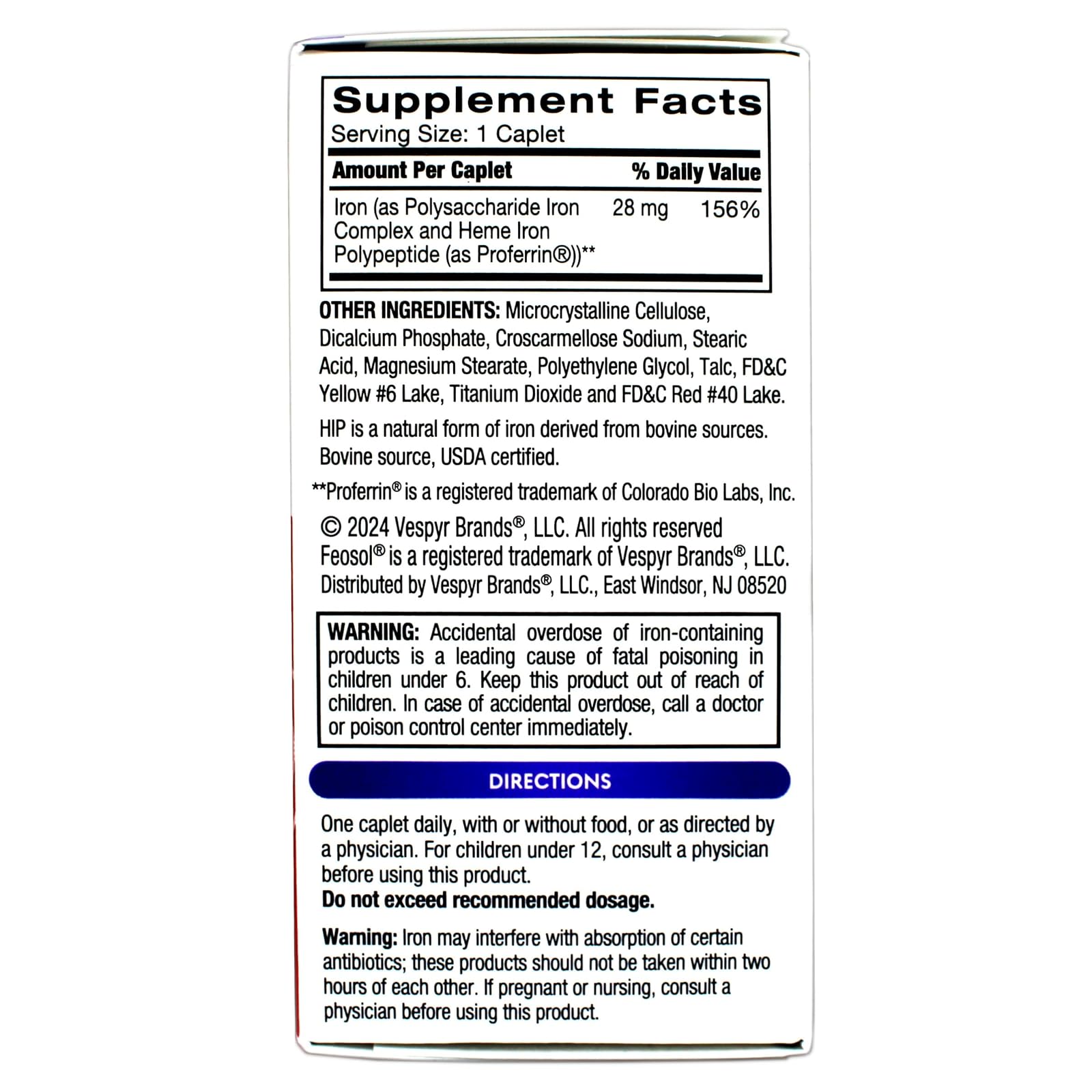 120 count iron caplets for health