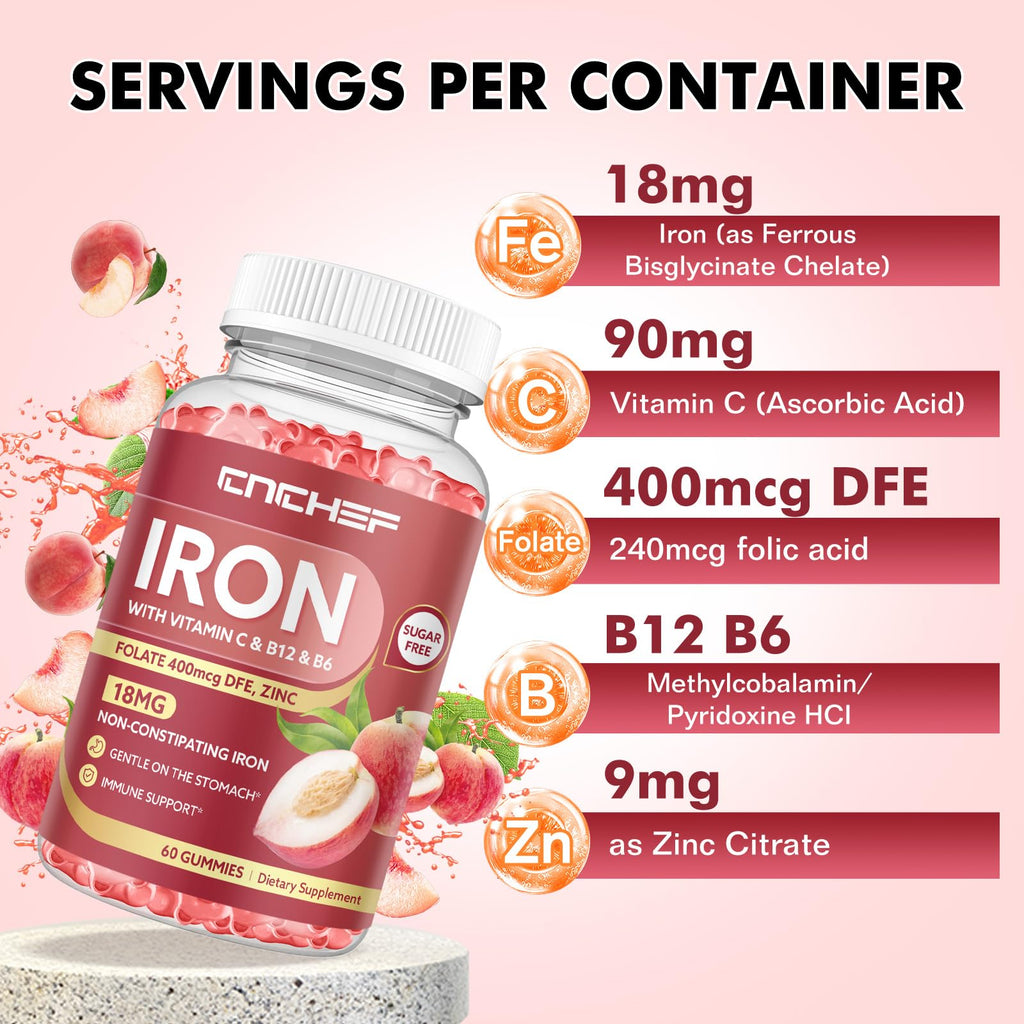 120 count iron gummies for adults