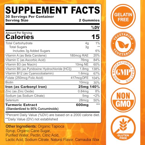 120 count iron gummies for daily use