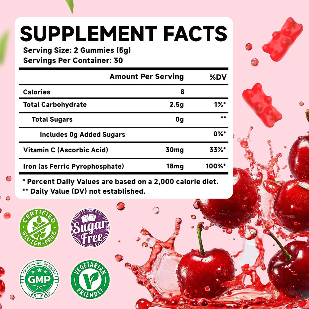 120 count iron supplement gummies