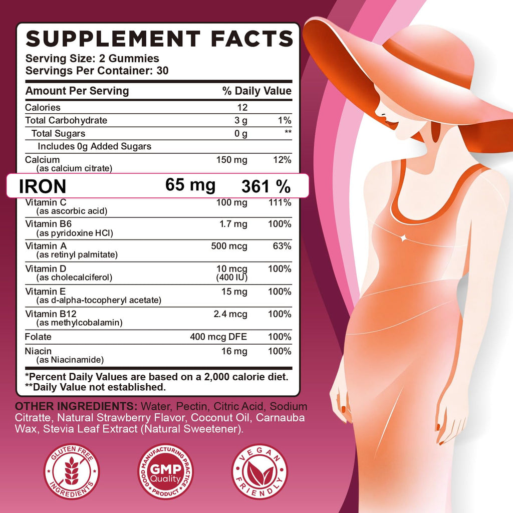 120 count iron supplement gummies