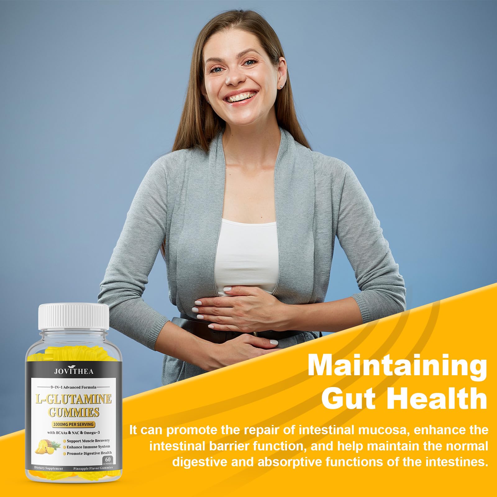 120 count l-glutamine gummies pack