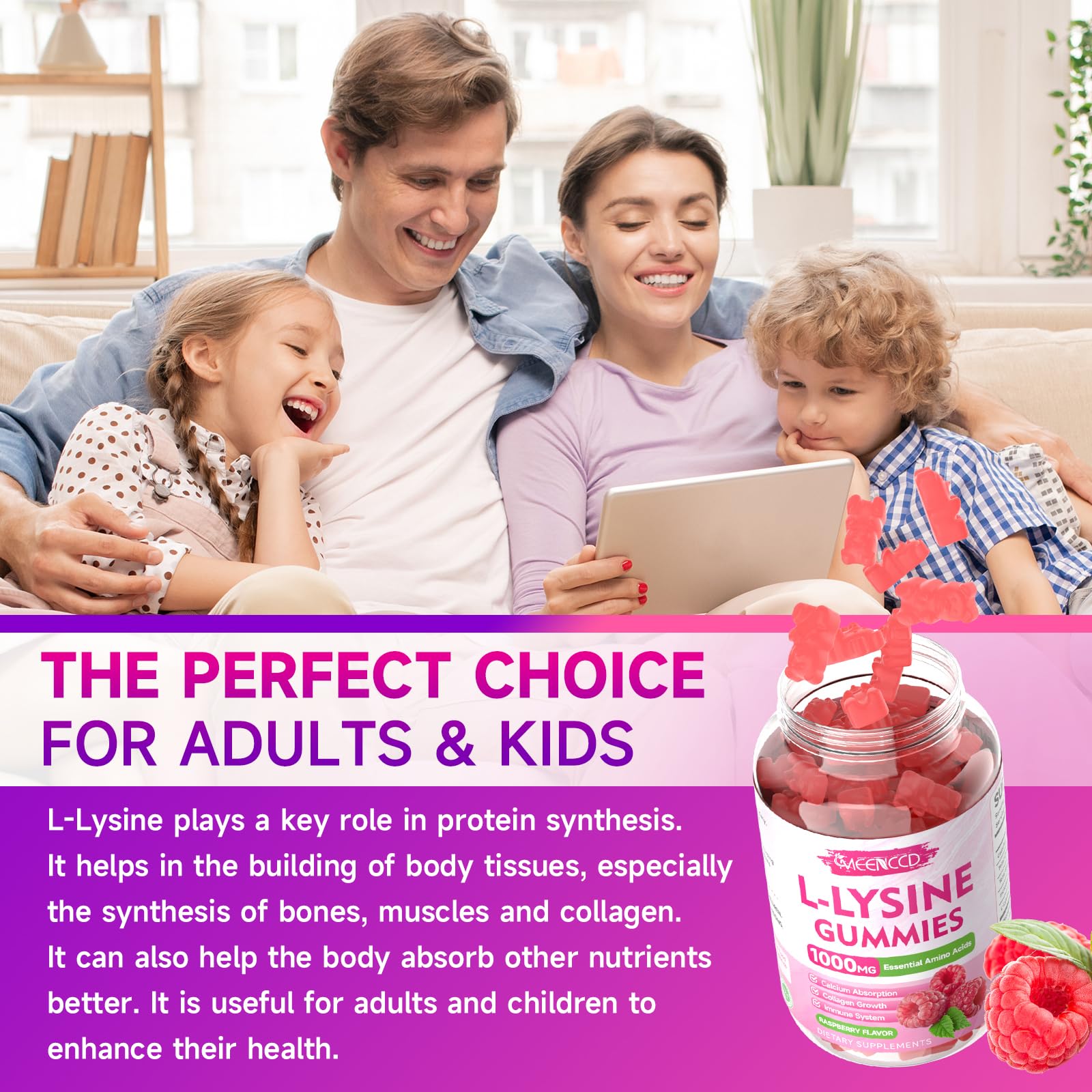 120 count l-lysine gummies for adults