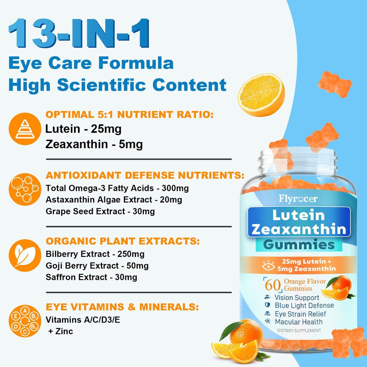 120 count lutein gummies for daily use