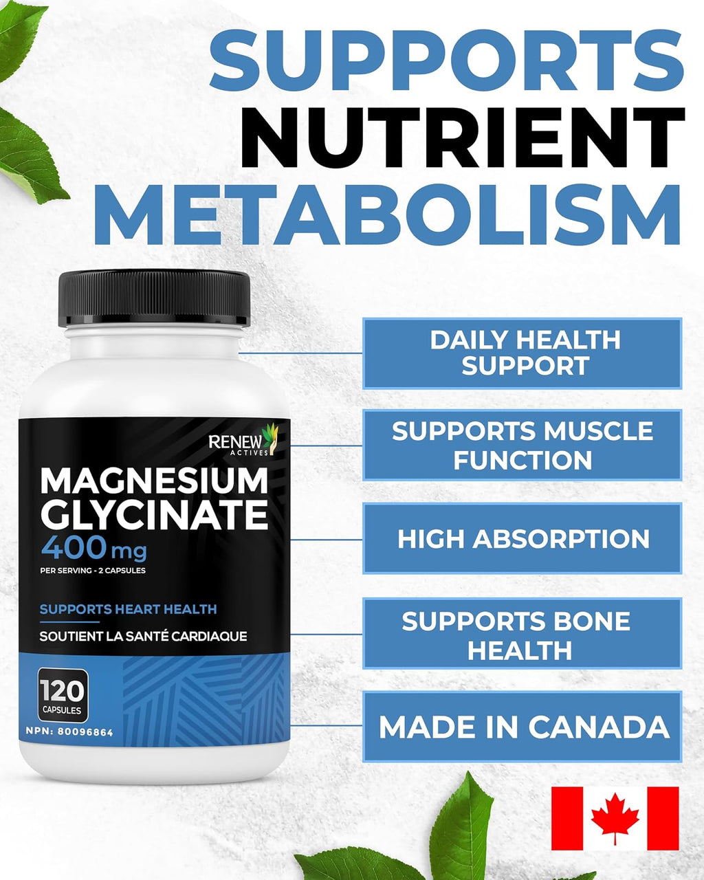 120 count magnesium glycinate for daily use