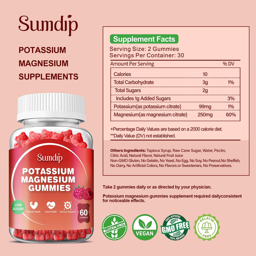 120 count magnesium potassium gummies