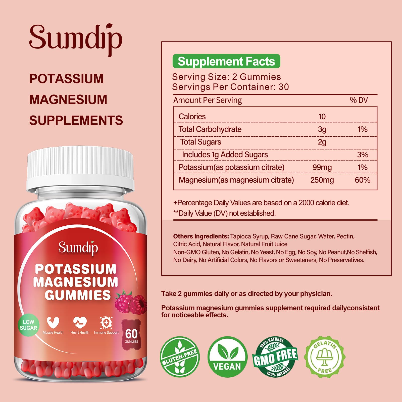 120 count magnesium potassium gummies