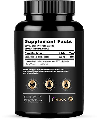 120 count magnesium supplement capsules