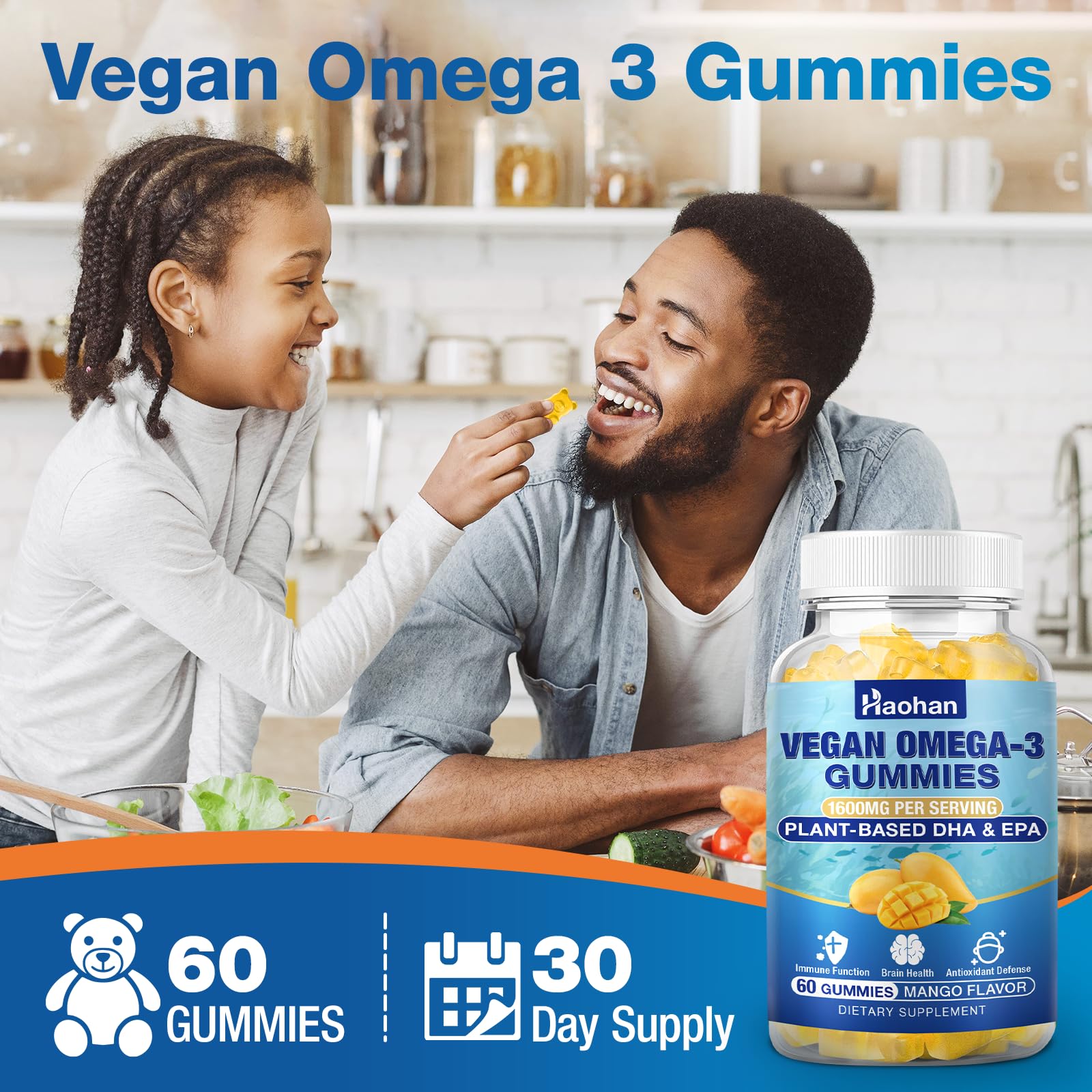 120 count Omega-3 gummies for easy dosing