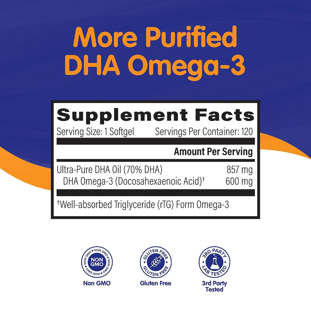 120 count OmegaVia DHA capsules
