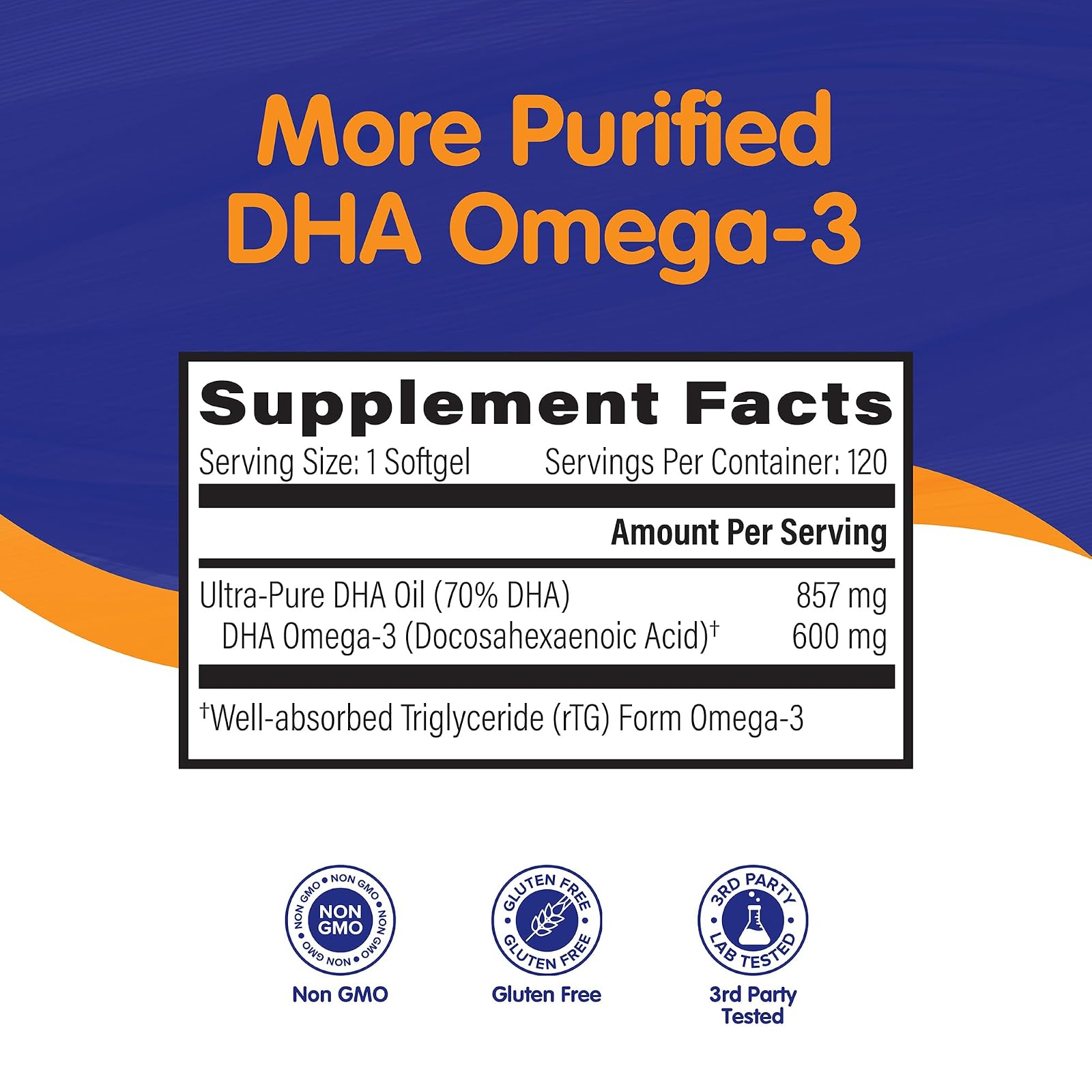 120 count OmegaVia DHA capsules