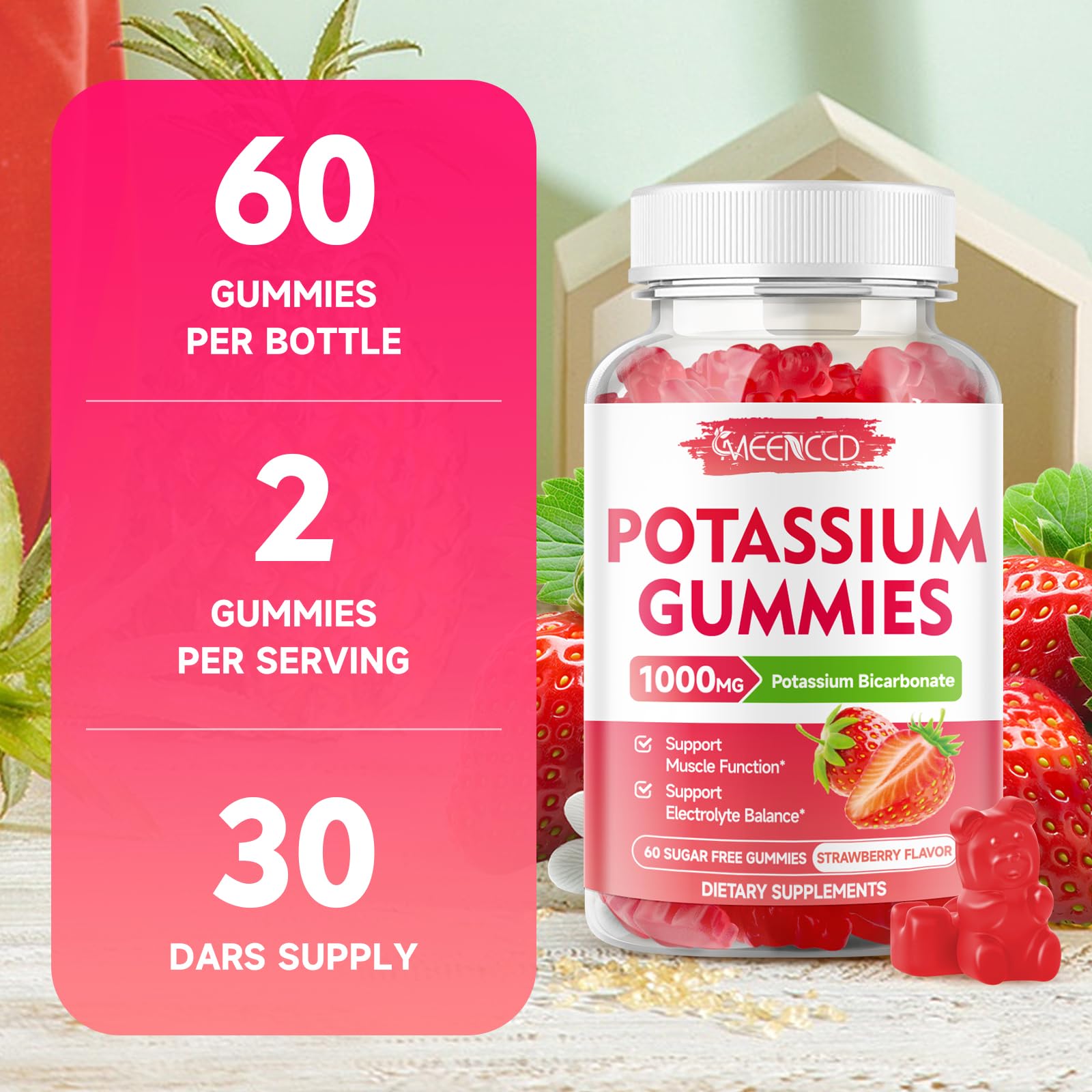 120 count potassium gummy bottle