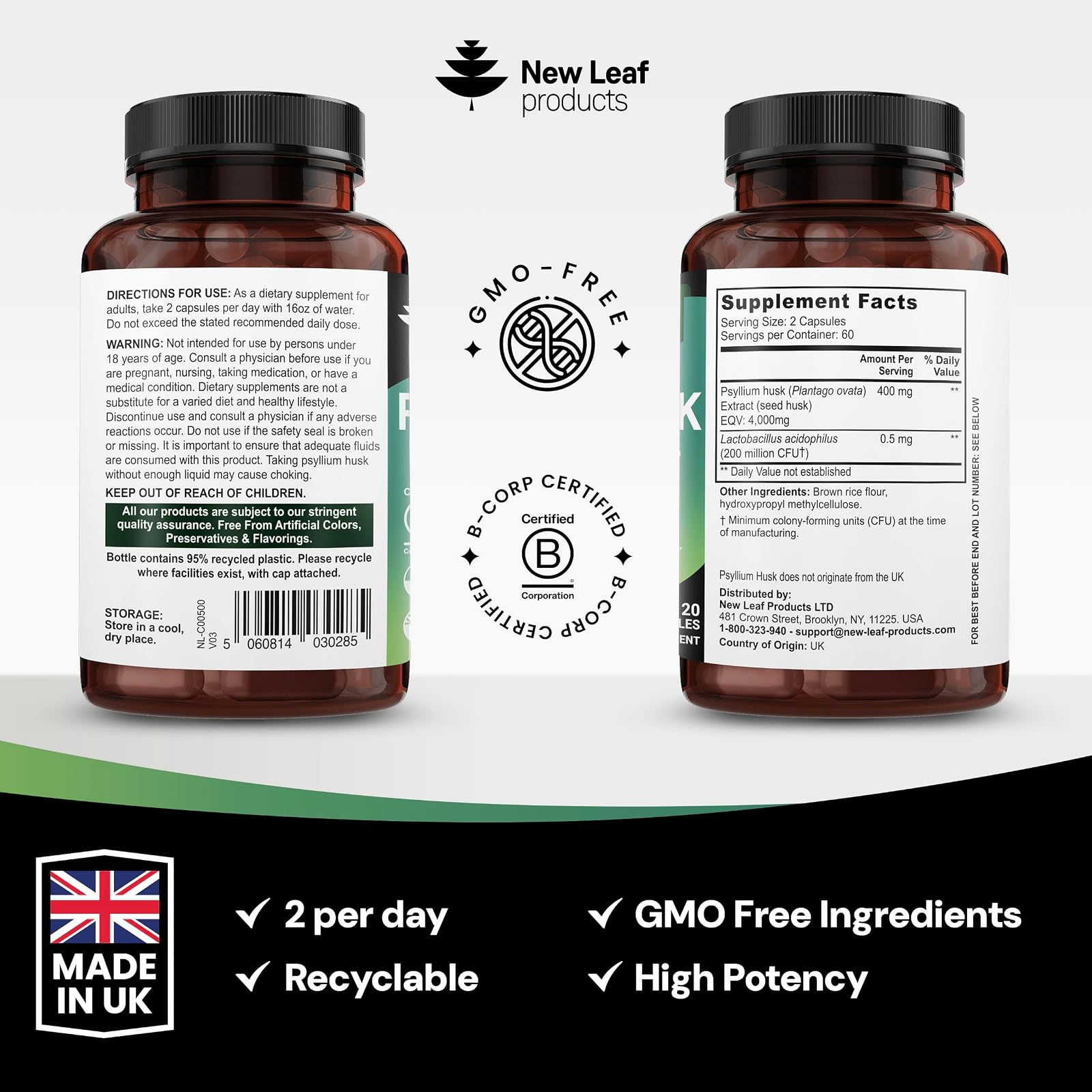 120 count psyllium husk capsules