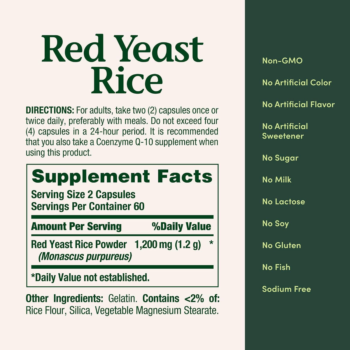 120 count Red Yeast Rice bottle