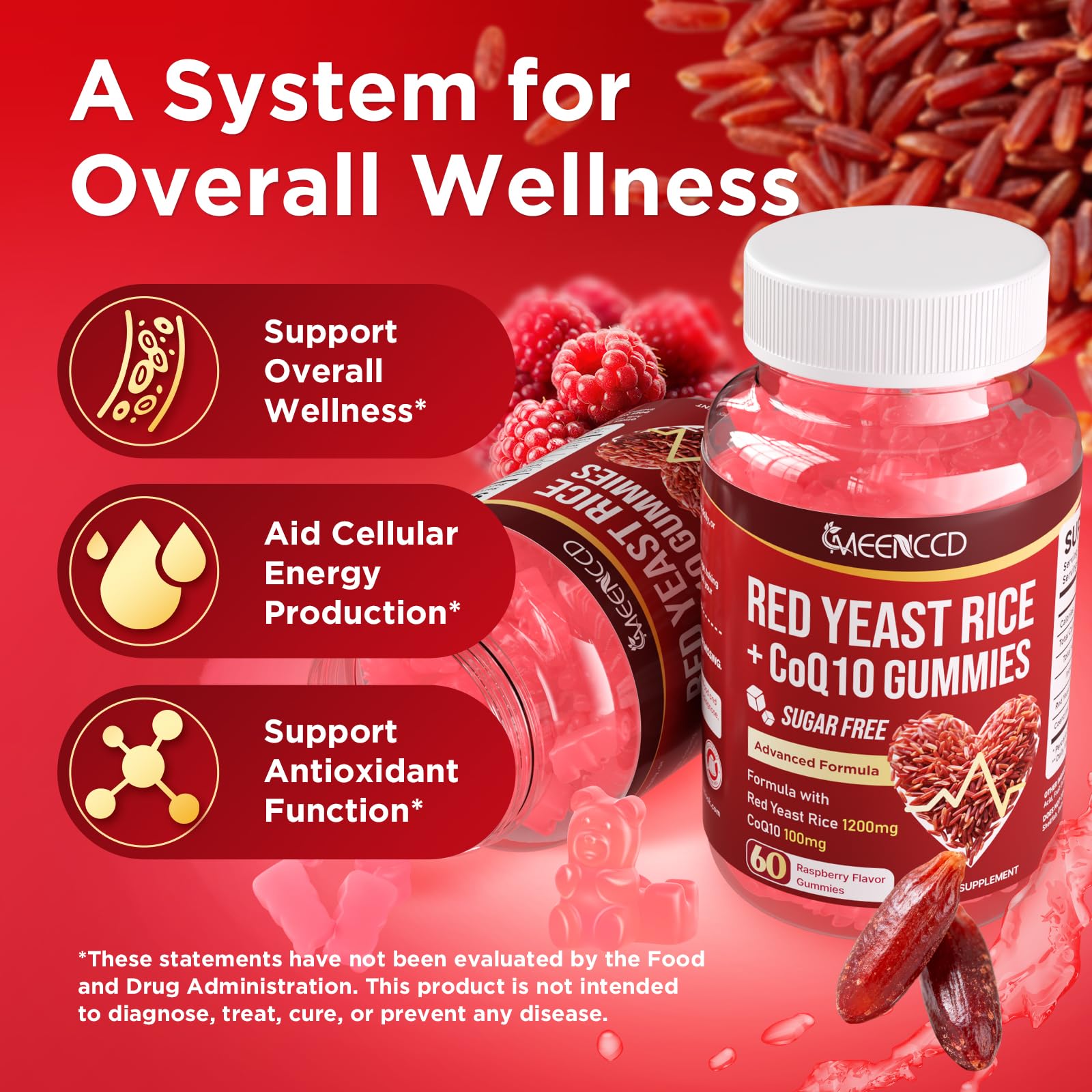 120 count red yeast rice gummies