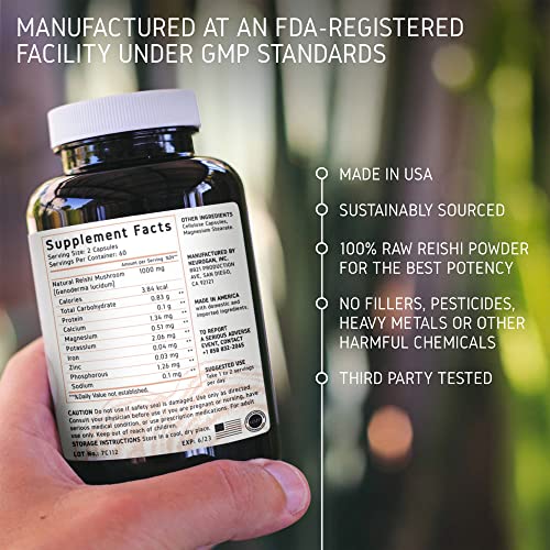 120 count reishi capsules for energy