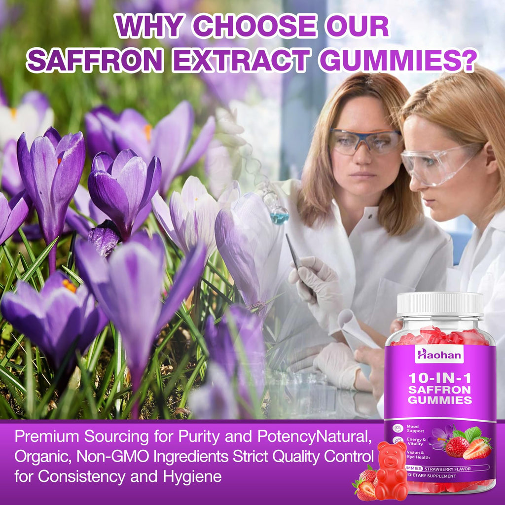 120 count saffron gummies for convenience
