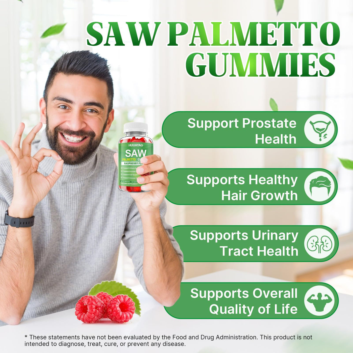120 count saw palmetto gummy bottle