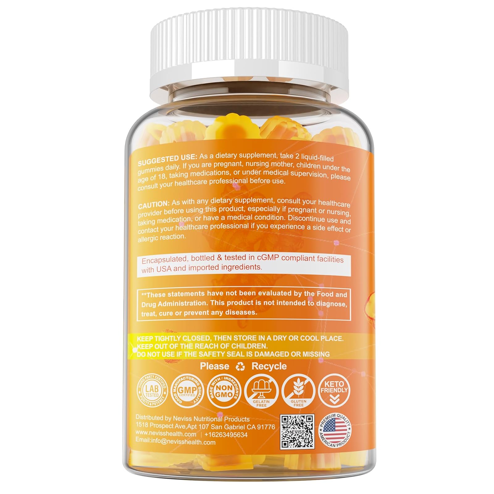 120 count turmeric curcumin gummy jar