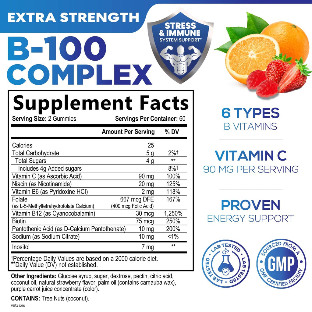 120 count vitamin b complex gummies