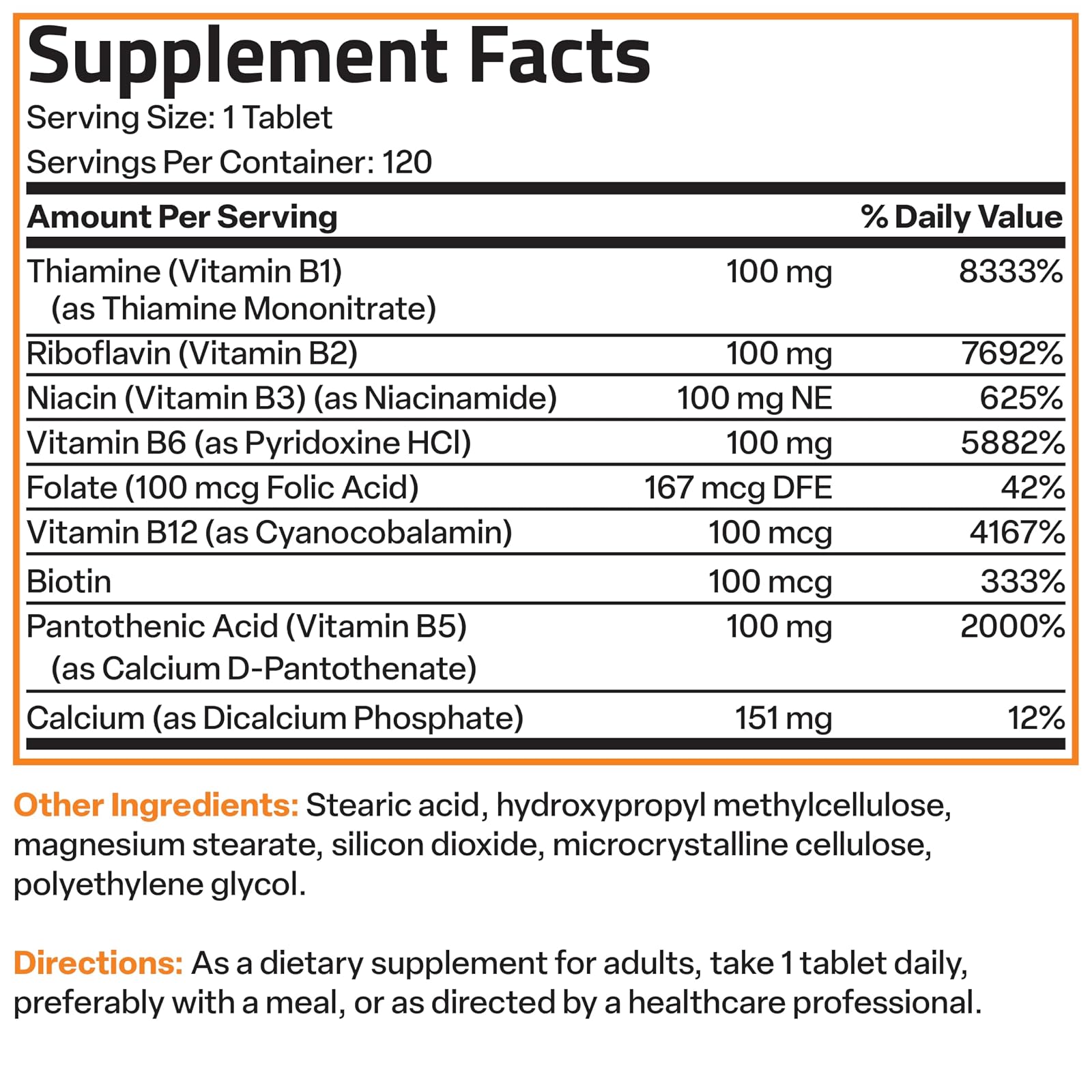 120 count vitamin b complex