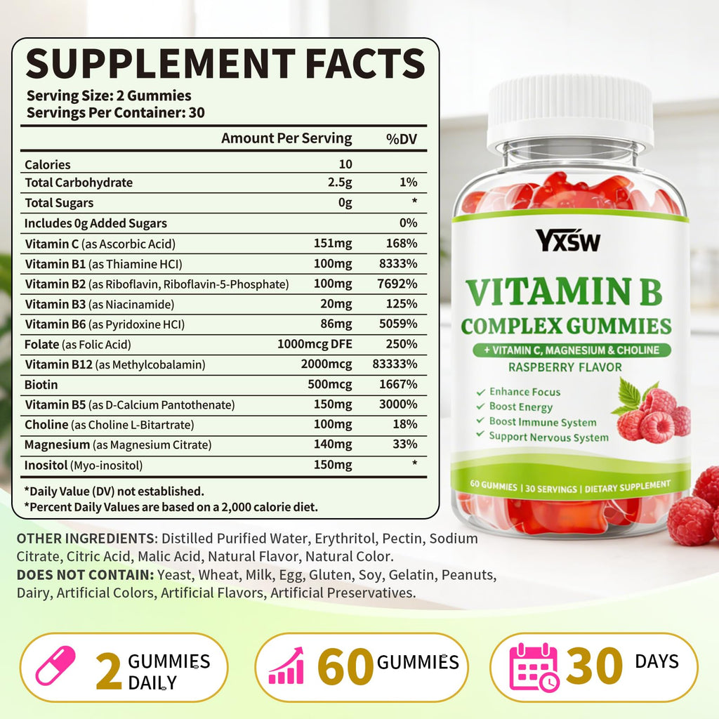 120 count Vitamin B gummies for wellness