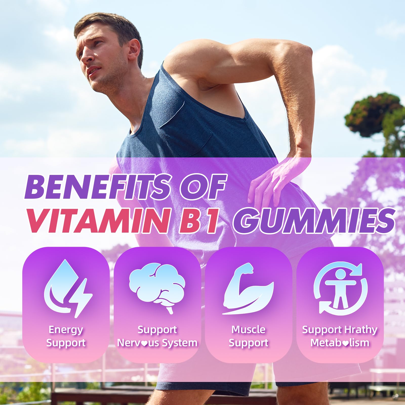 120 count Vitamin B1 gummy supplement