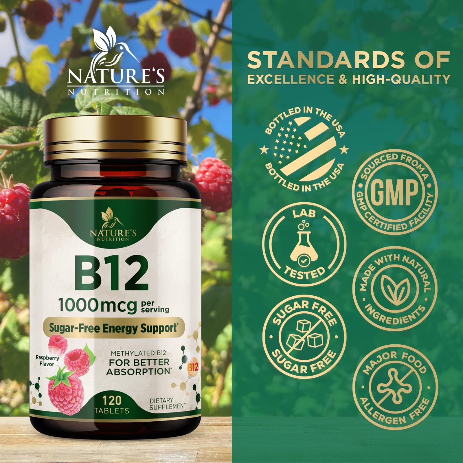 120 count Vitamin B12 tablets for convenience