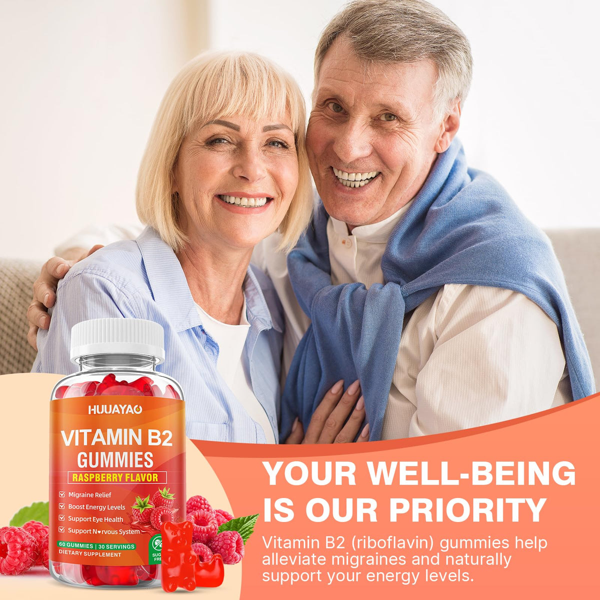 120 count Vitamin B2 riboflavin gummies