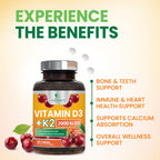120 count vitamin D3 K2 tablets