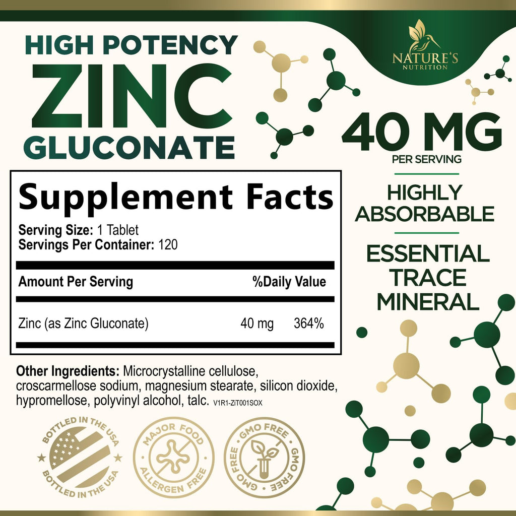 120 count Zinc supplement for immunity