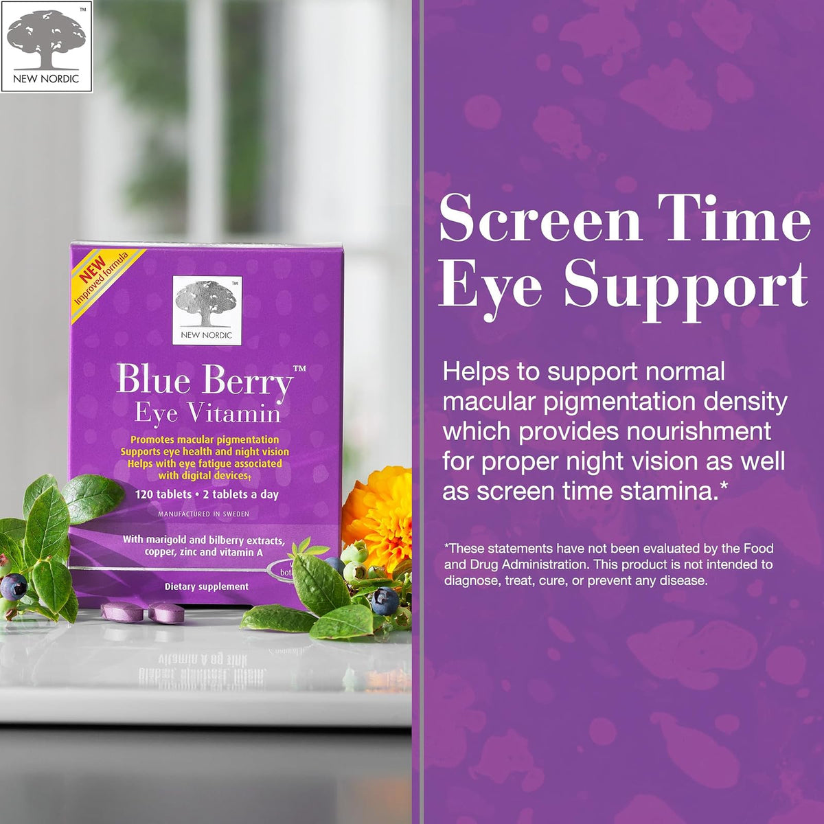 120 mg Blue Berry Eye Vitamin tablets