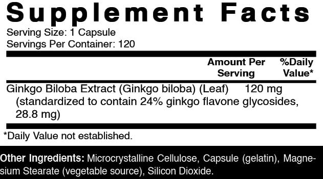 120 mg Ginkgo Biloba for brain health