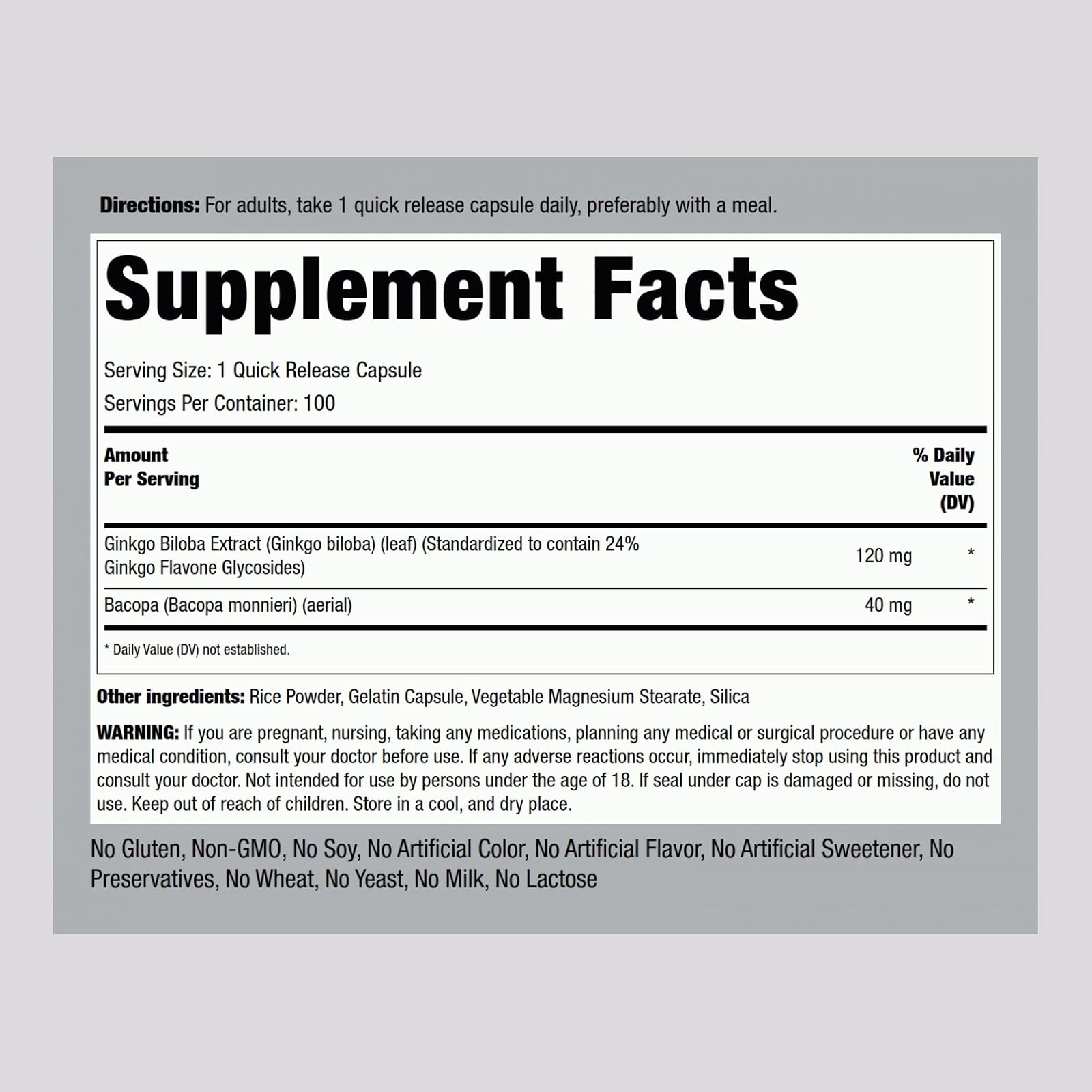 120 mg Ginkgo Biloba for memory