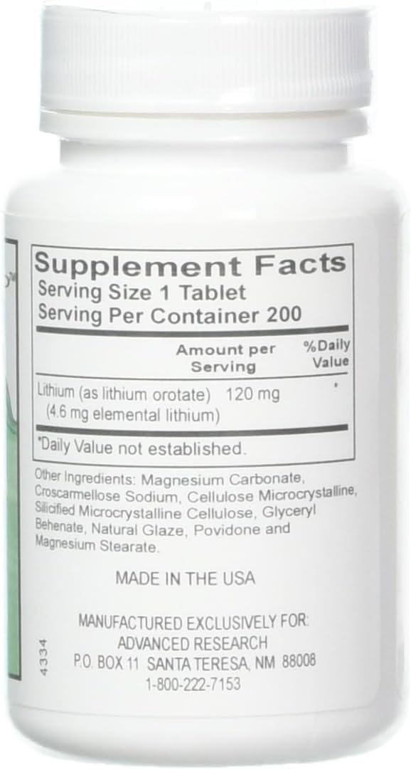 120 mg Lithium Orotate for mood support