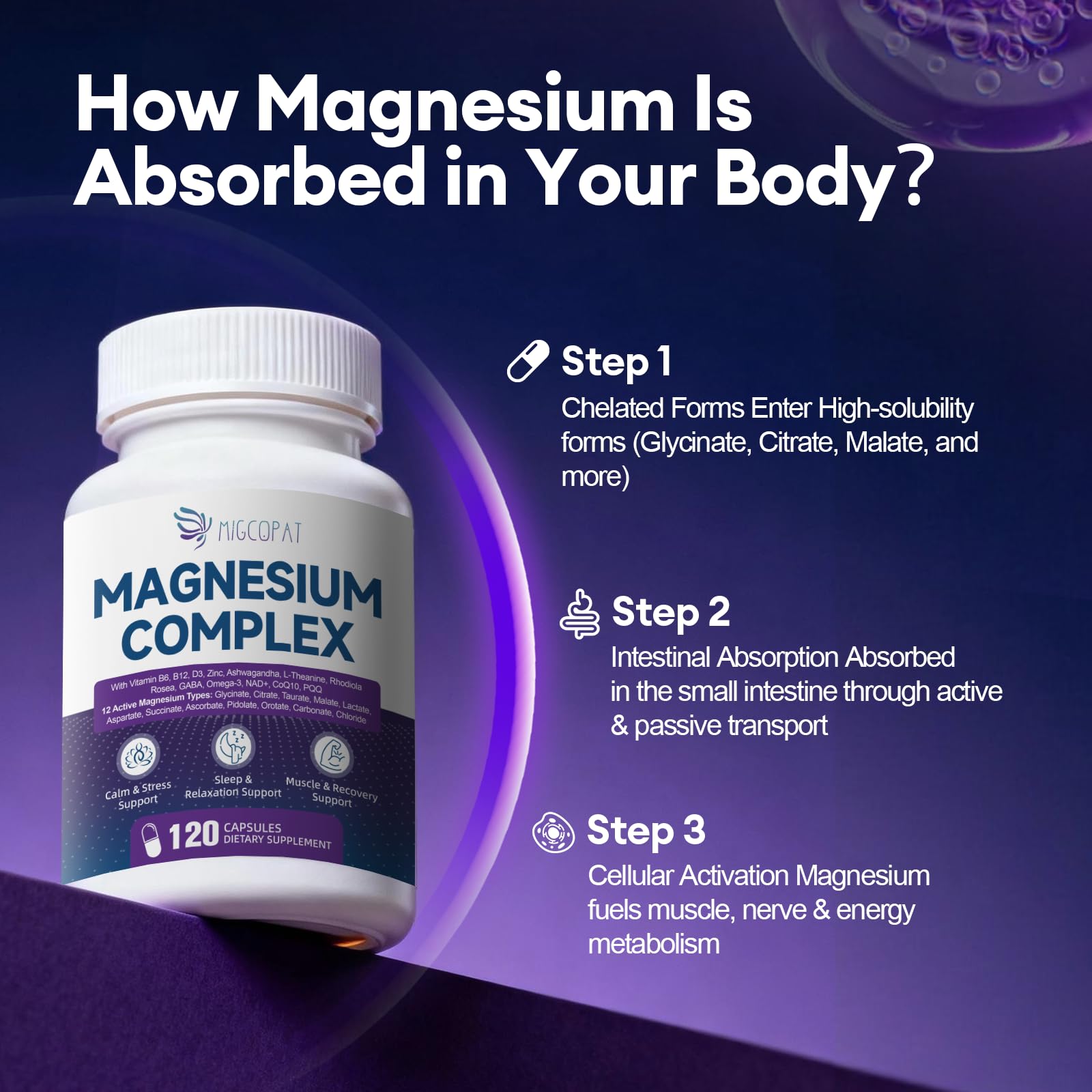 120 mg Magnesium capsules for stress relief