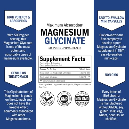120 mini capsules of magnesium glycinate