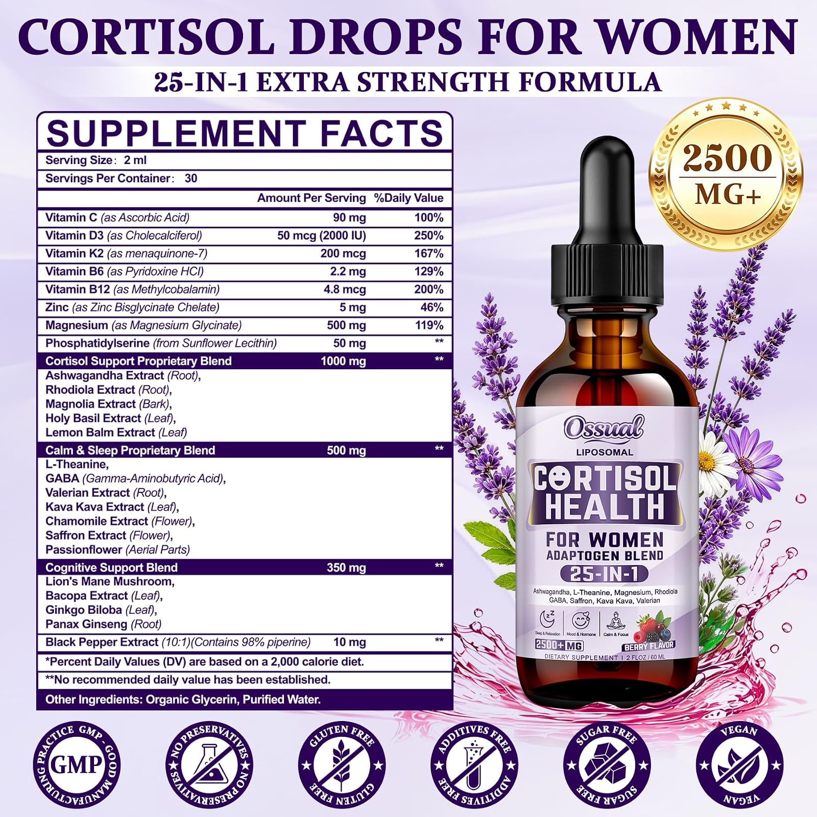 120 ml cortisol drops for convenient dosing