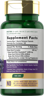 120 quick release grape seed capsules