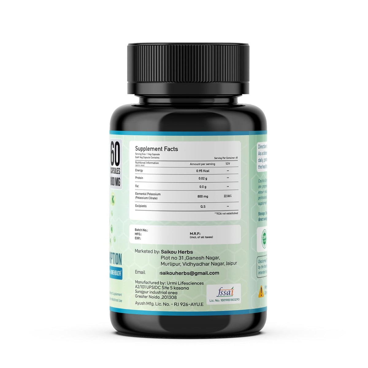 120 servings of potassium citrate capsules