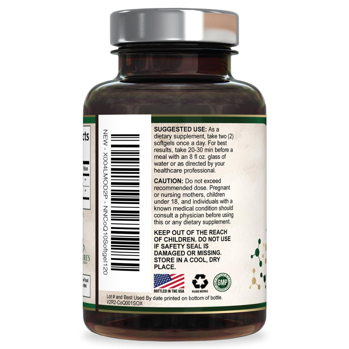 120 softgels of coq10 for longevity