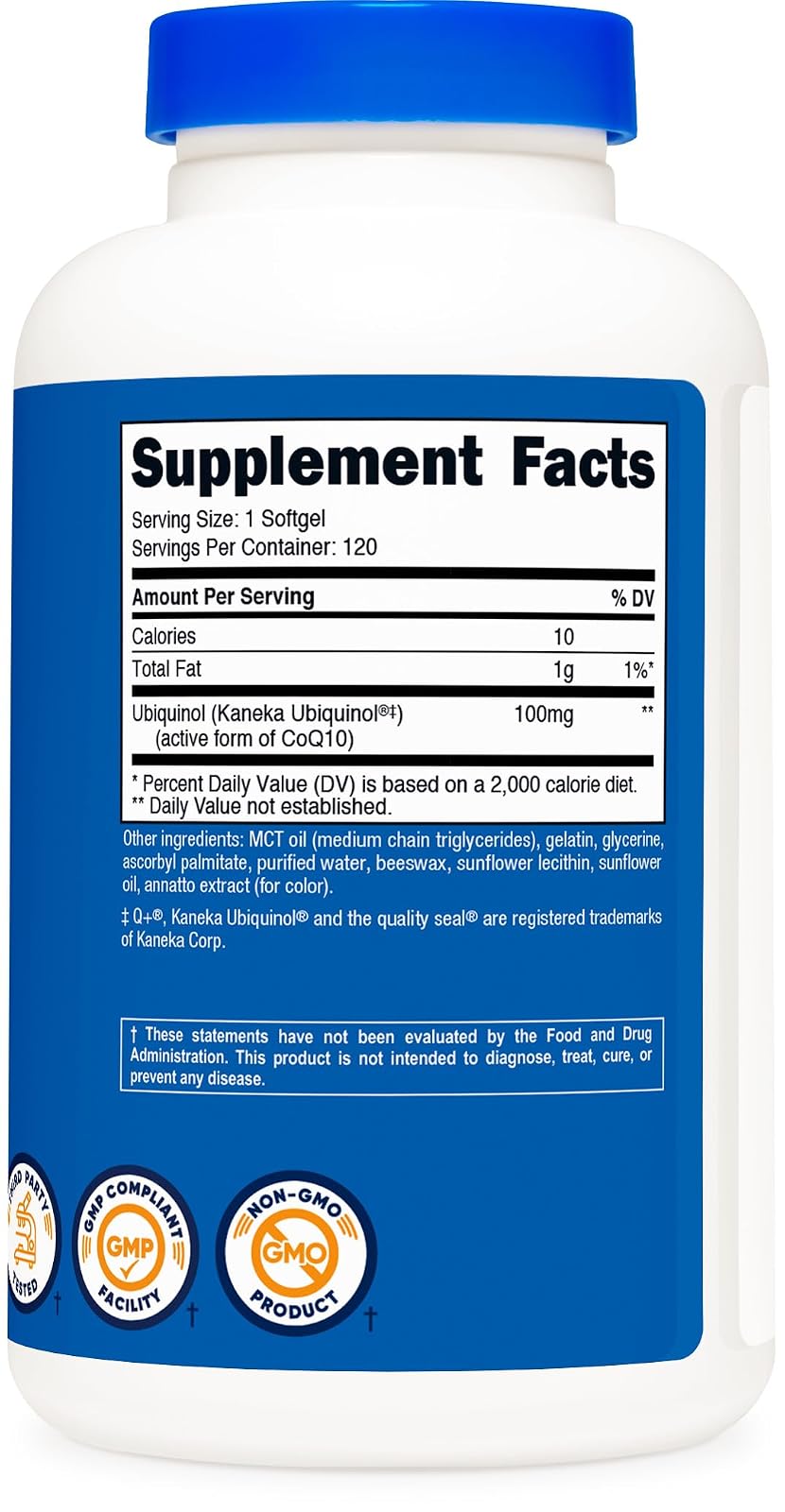 120 softgels of coq10 ubiquinol