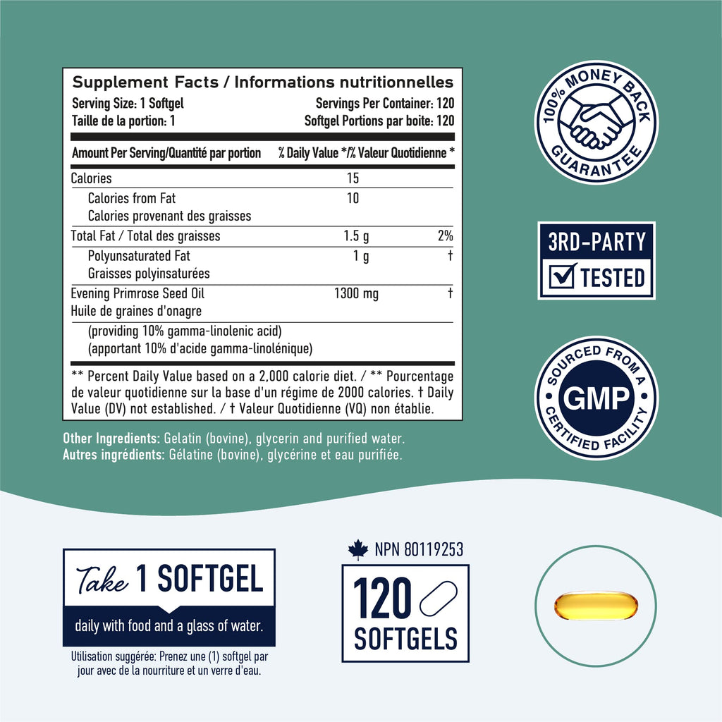 120 softgels of evening primrose oil