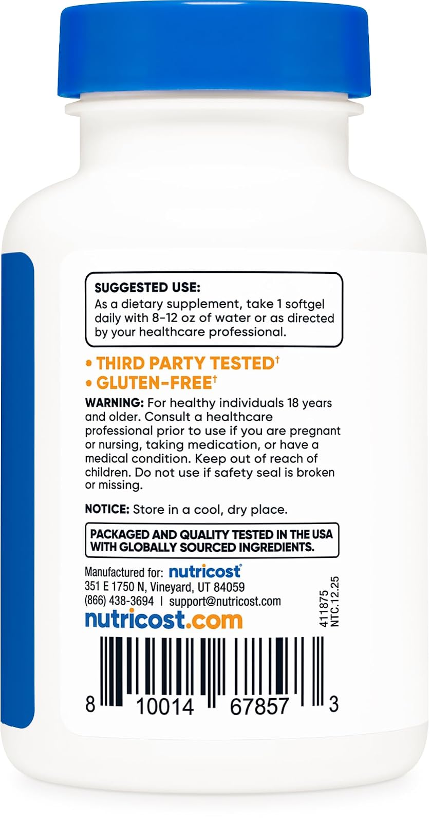 120 softgels of Nutricost CoQ10